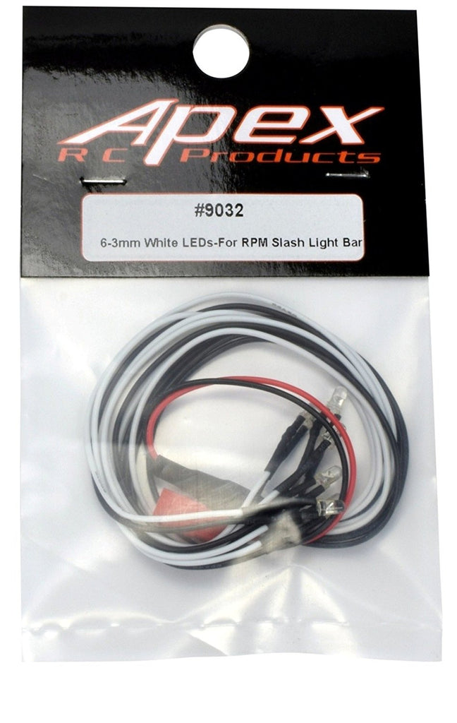 Apex RC Products 3mm White LED Kit - For RPM Light Bar #9032 – CEW Direct