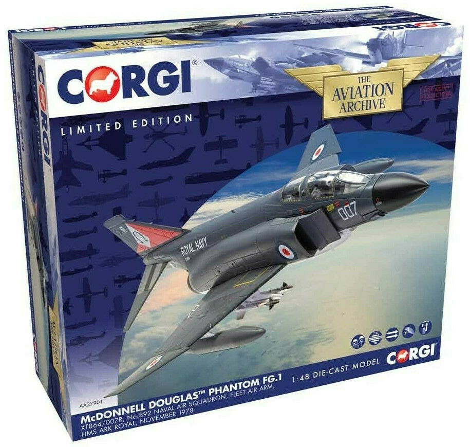 Corgi McDonnell Douglas Phantom FG.1 - Nov. 1978 1:48 Die-Cast Airplan ...