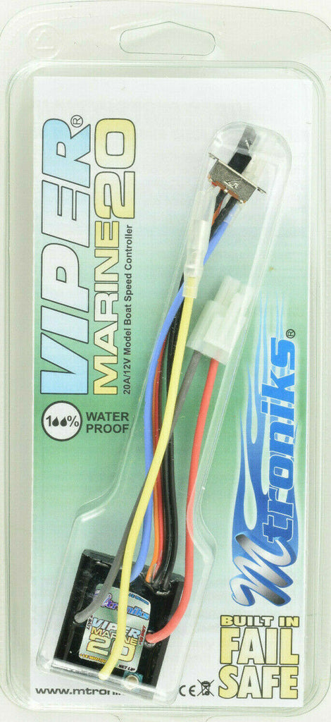 Mtroniks Viper Marine 20 Amp Waterproof Boat ESC Speed Control W/ Fail ...